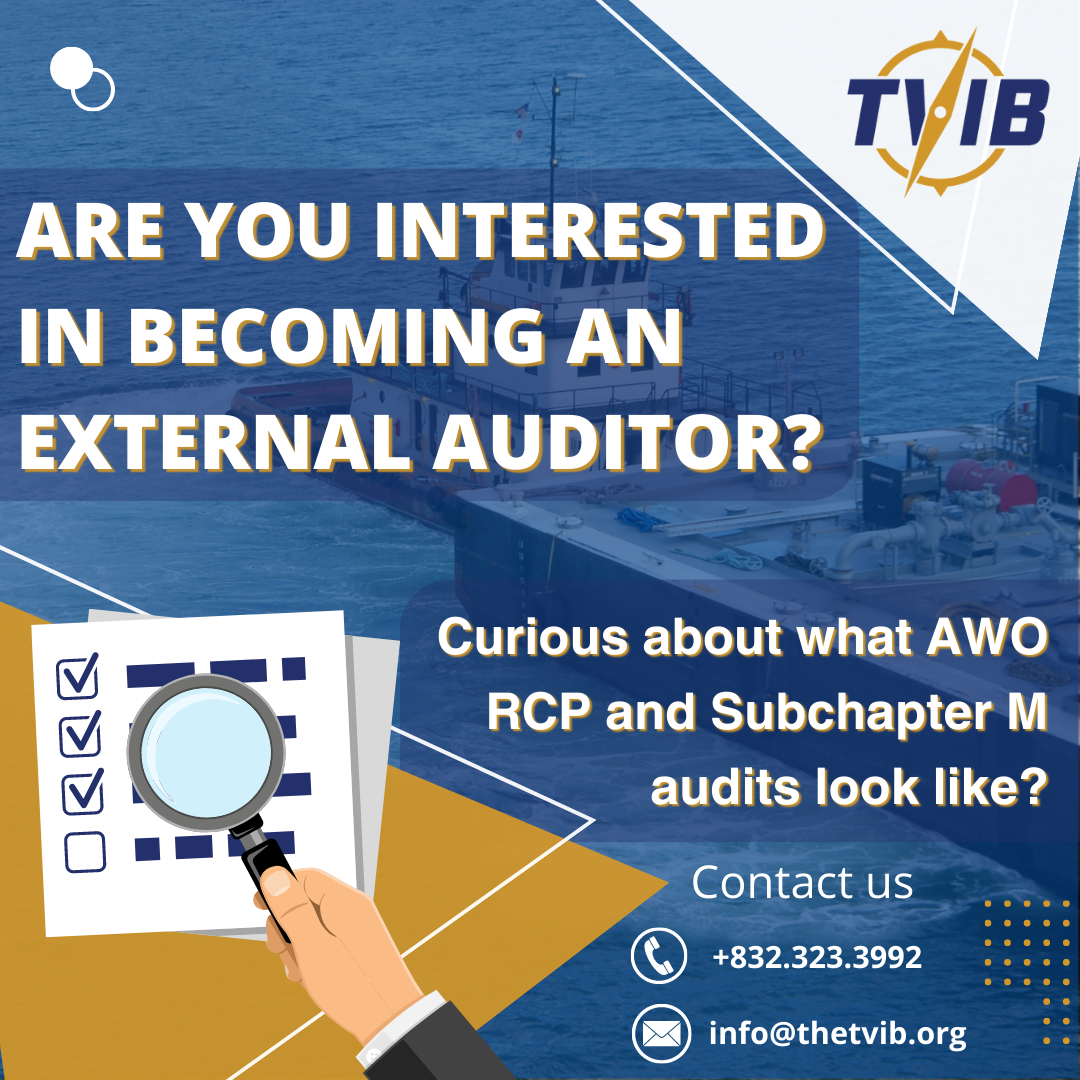 TRAINING: LAST CALL Subchapter M Auditor Course (TSMS) - Towing Vessel ...